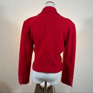 Vintage | Jackets & Coats | Vintage Red Wool Blazer Gold Fleur De Lis ...